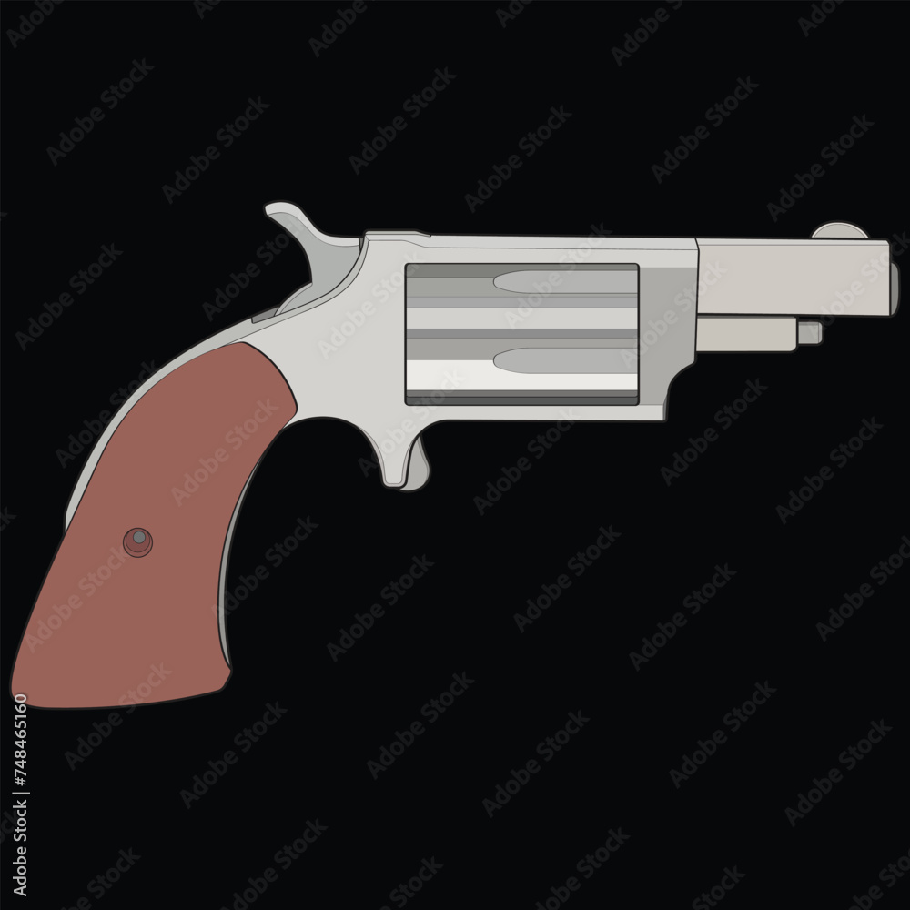 Vector of Revolver art, Shooting gun, Weapon illustration, Vector ...