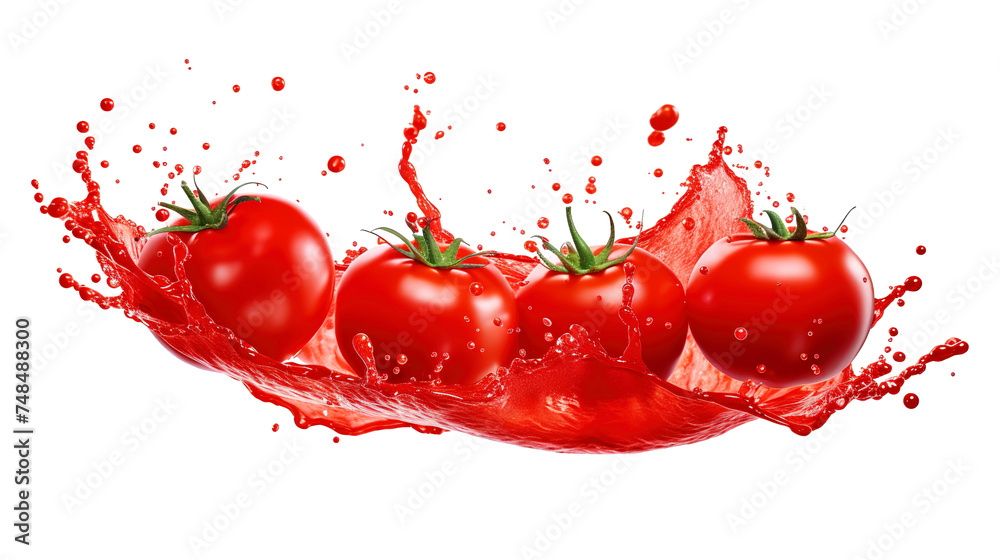 Tomato ketchup explosion splash isolated on transparent background ...