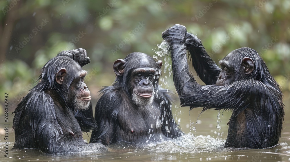 Maternal Bond in the Jungle. Heartwarming Portrait of a Mother Monkey ...