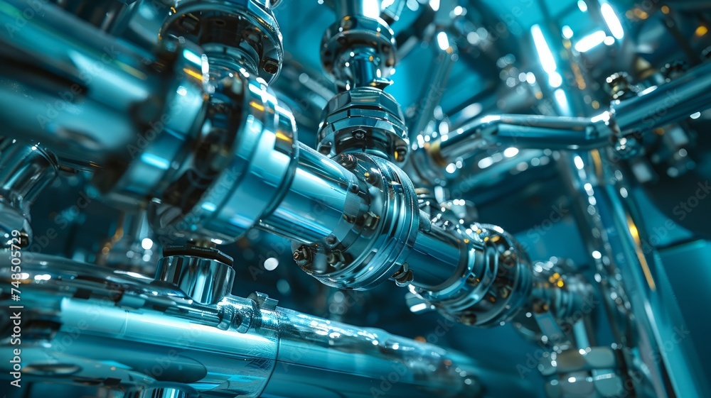 Under the sink, the complex plumbing system is meticulously arranged ...