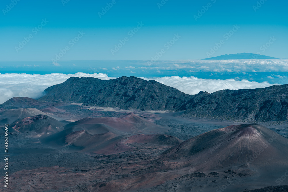 Cinder cone at Haleakala crater or the East Maui Volcano, is a massive ...