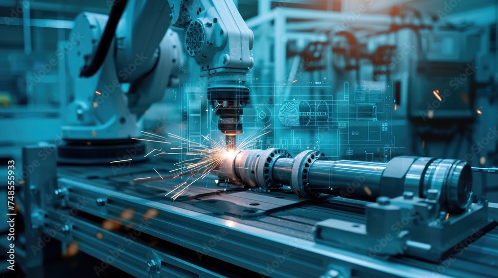 The advanced AI chip processed data quickly, instructing the robot arm ...