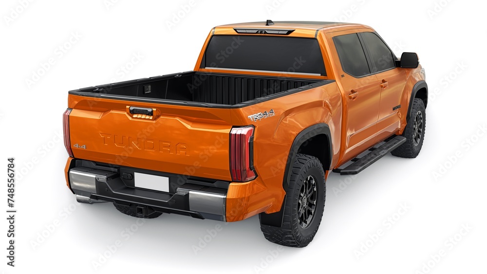 Dallas, USA. February 23, 2024: Toyota Tundra TRD SR5 2022 orange full ...