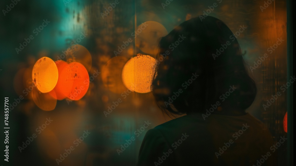 Unseen Struggles: Amidst the blur of everyday life, a woman grapples ...