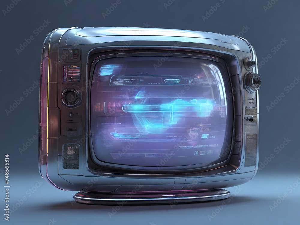 80s Retro wave style display on vintage TV screen Created With ...