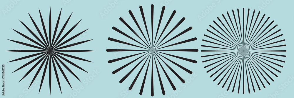 Sunburst. Hand drawn light rays vector illustration. Sunburst design ...