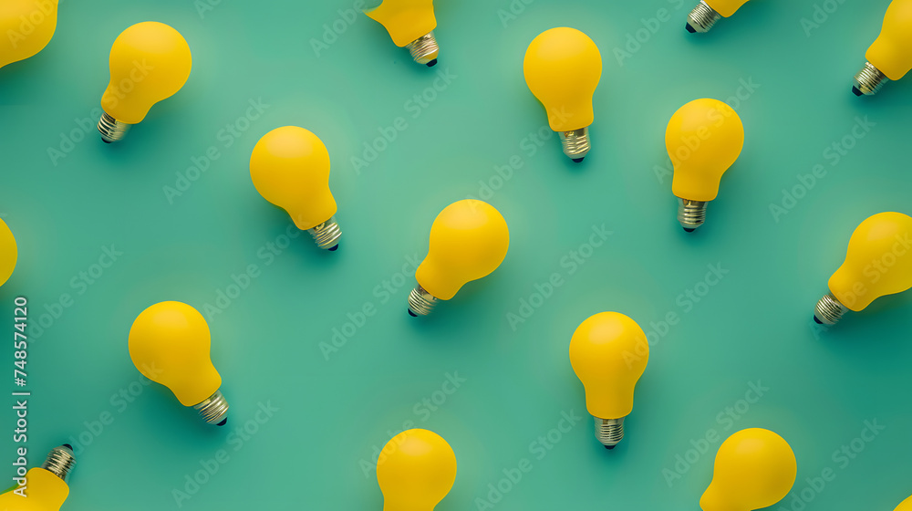 modern light bulbs and top view design, well aligned presentation ...