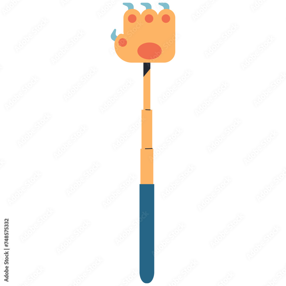 Cute telescopic back scratcher vector cartoon illustration isolated on ...
