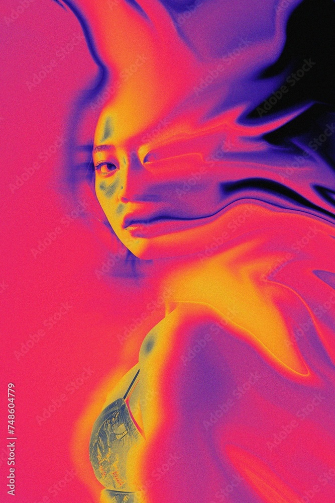 liquid metal woman, neo brutalism style, liquid metal concept plus ...