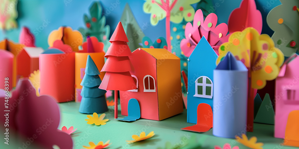 Vibrant Learning: A Dye Chart School Amidst a Colorful House" "Colorful ...