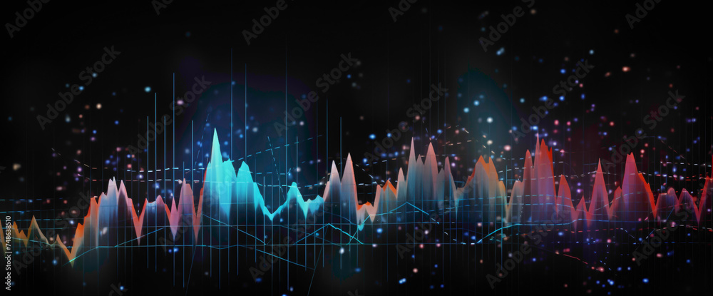 Animated stock market graph pulsing with the highs and lows of ...