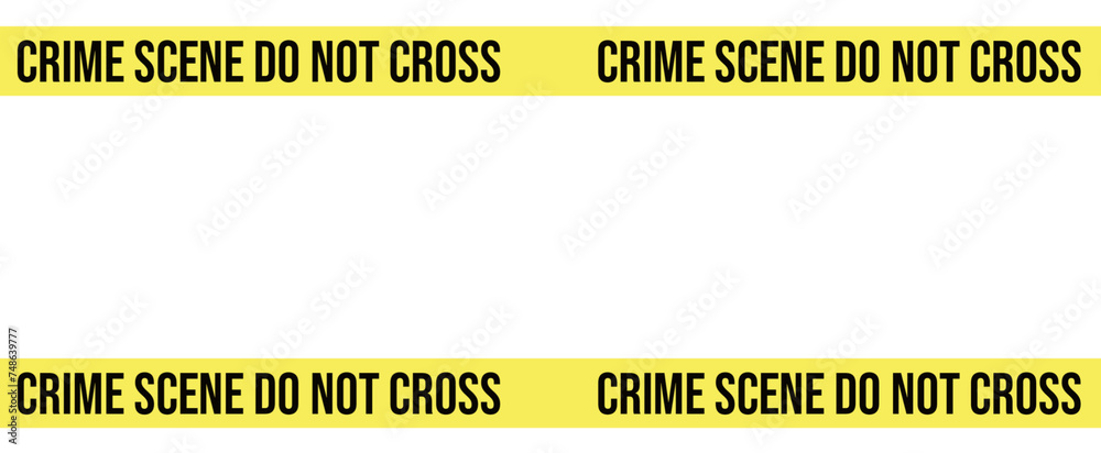 Realistic Crime scene danger tape. Crime scene yellow tape seamless ...