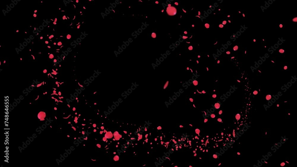 Red Rose Petals Flow Along Curve. This work is spread red rose petal ...