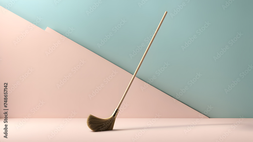 Elegant 3D Luxury Broom Illustration. Realistic Brush Design Perfectly ...