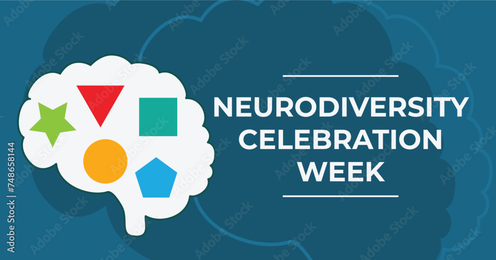Neurodiversity Celebration Week. Vector banner. Colored geometric ...