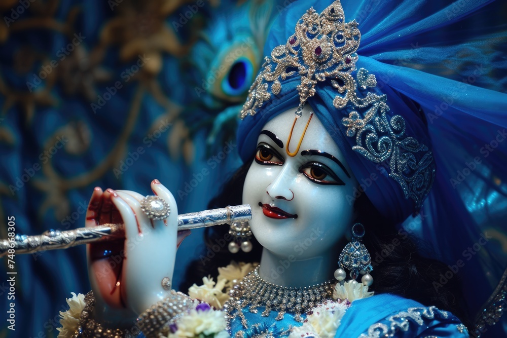 Deep blue depiction of a Hindu deity. Fictional Character Created By ...