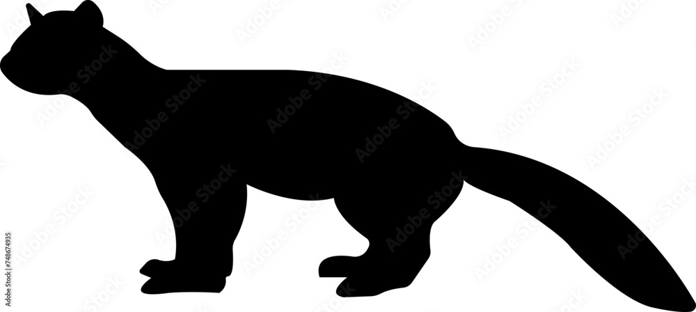 Marten silhouettes. marten from animals element wildlife outline vector ...