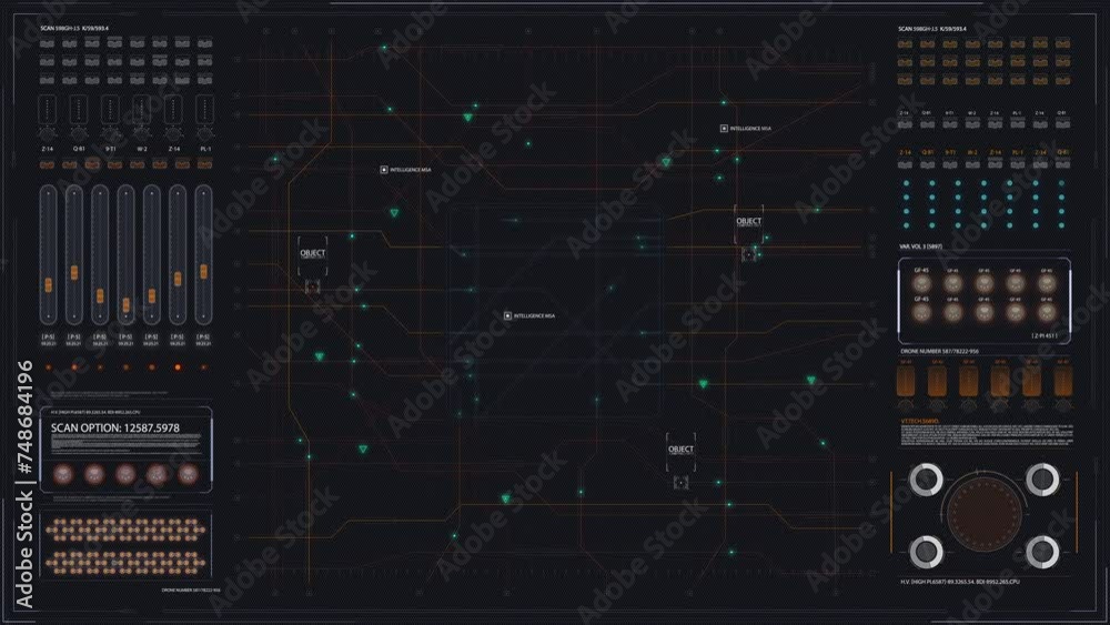augmented reality Advance HUD control center. Graphic Dashboard Head-up ...