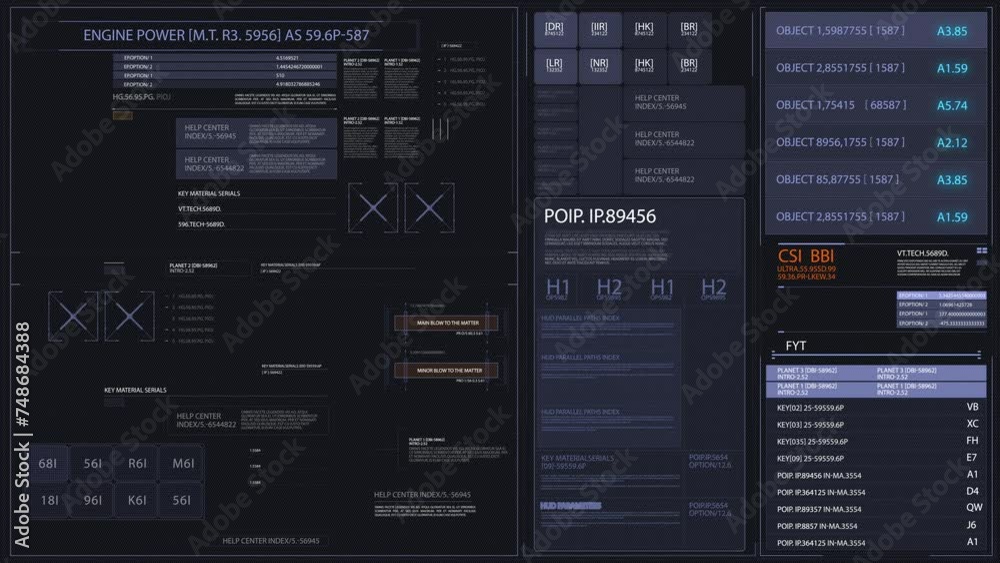 Vidéo Stock augmented reality Advance HUD control center. Graphic ...