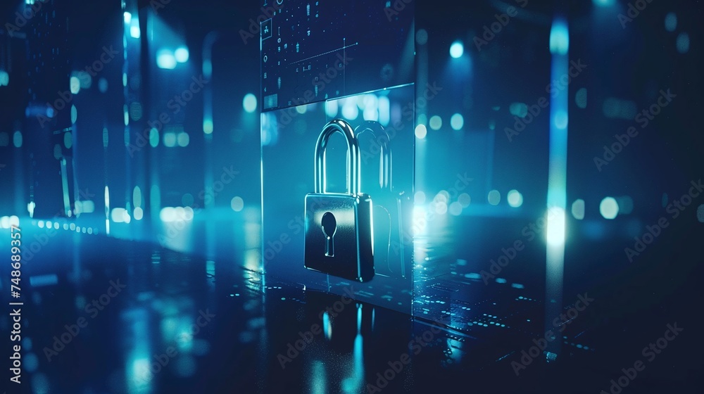 data protection and cybersecurity measures on virtual screen ...