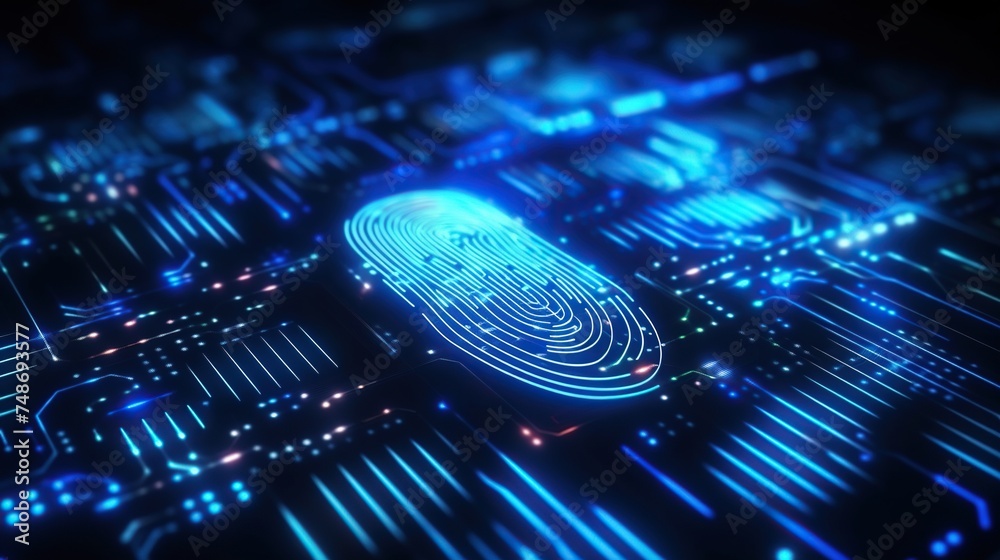 Digital fingerprints with digital binary code. Biometric authorization ...