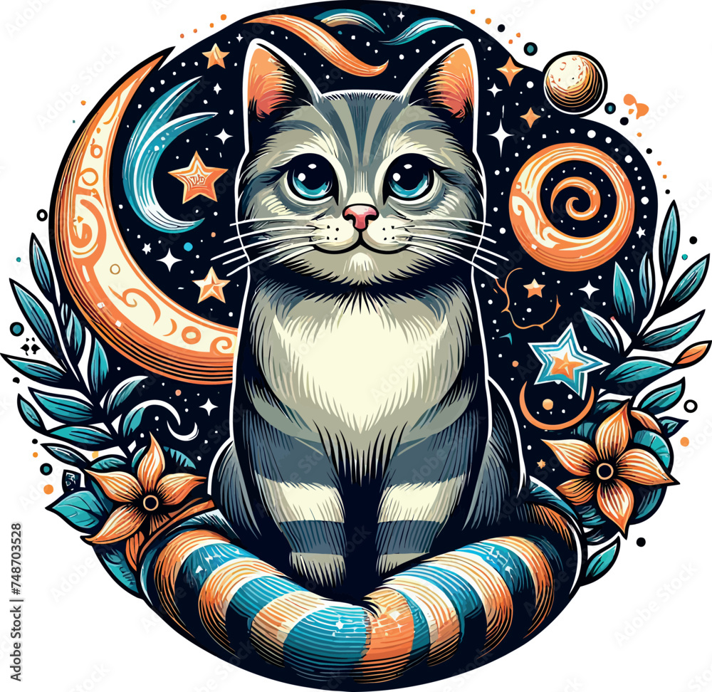 Cat vector illustration art isolated on a transparent background Stock ...