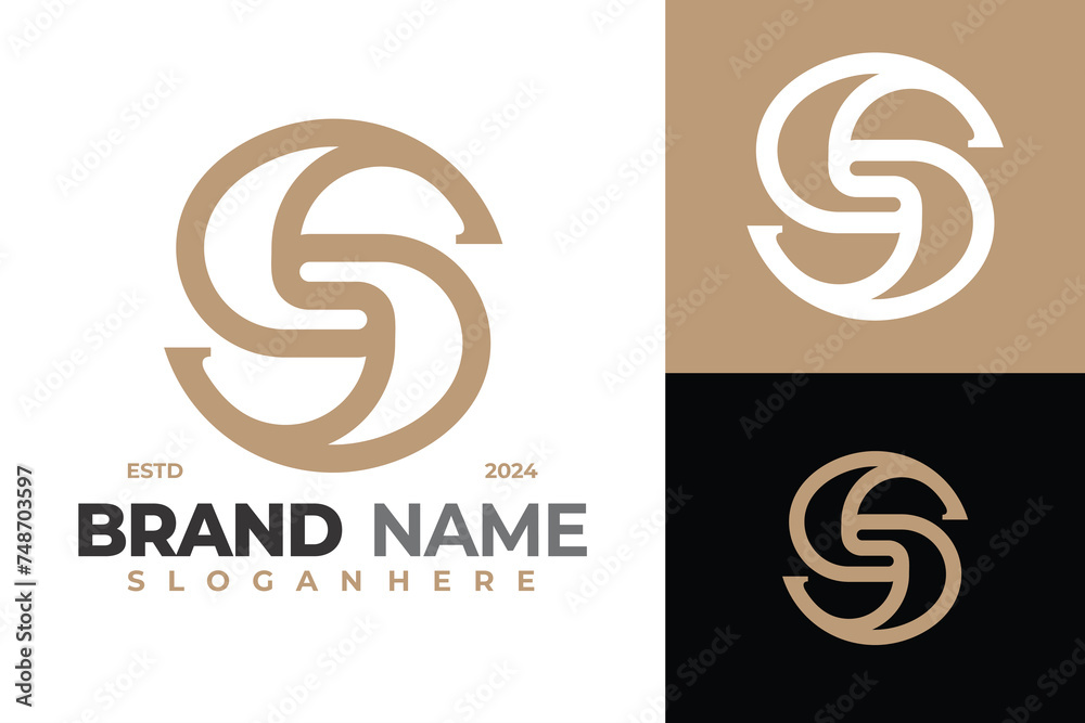 Letter SS Monogram Logo design vector symbol icon illustration Stock ...