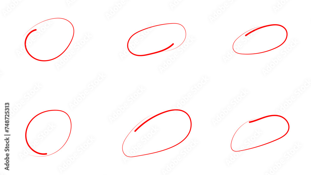 Hand drawn red marker round frame. Hand drawn marker stroke style ...