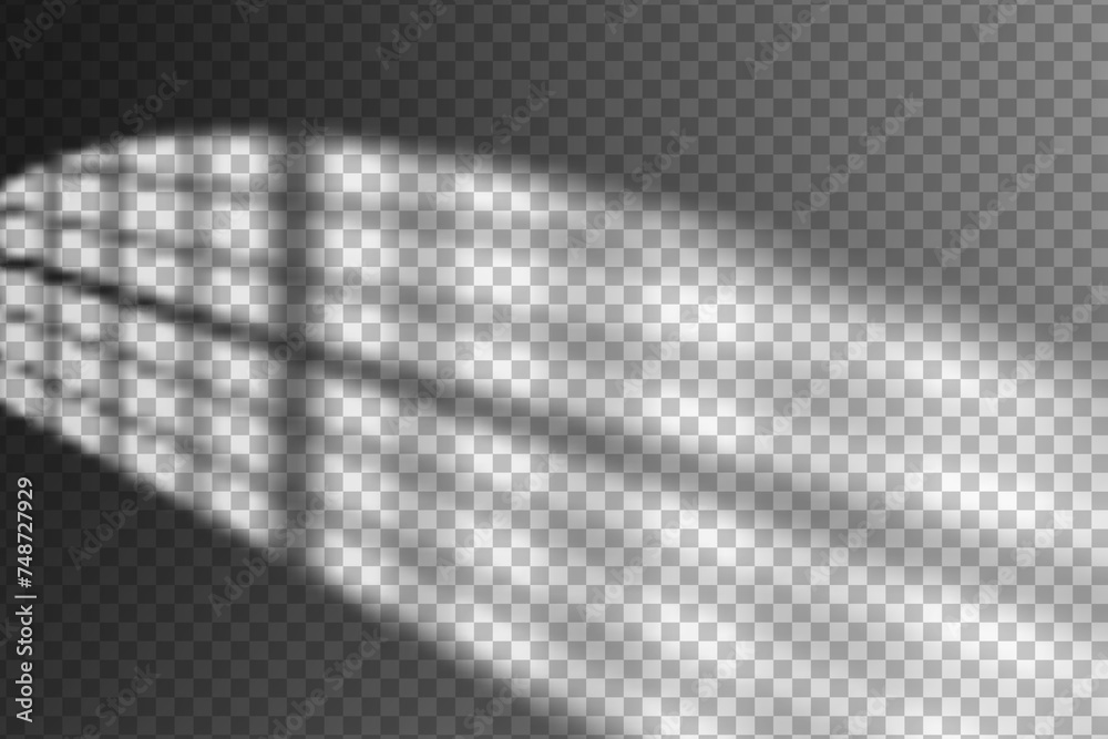 Light effect shadow overlay from arched industrial window isolated ...