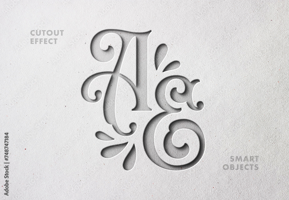 Carved Cut Out Paper Mockup Stock Template | Adobe Stock