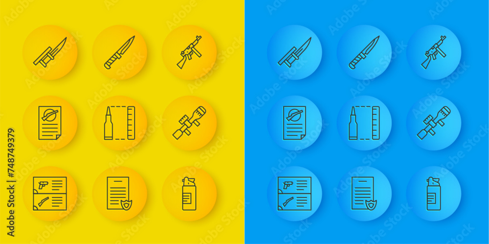 Set line Weapon catalog, Firearms license certificate, Bullet, Weapons ...