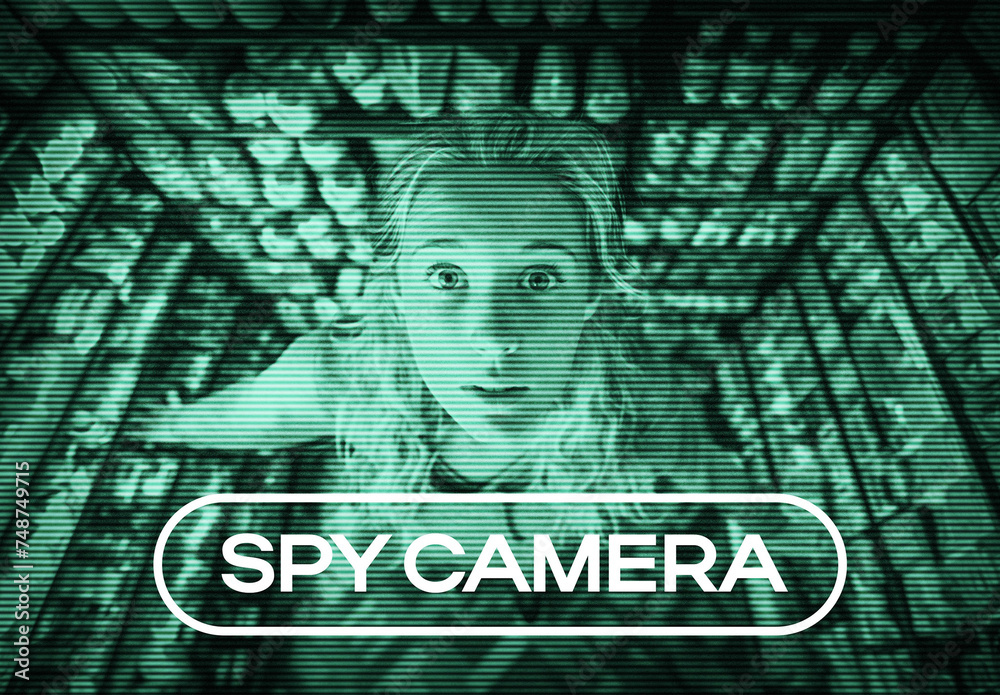 Spy Camera Glitch Photo Effect With Generative AI Preview Stock ...