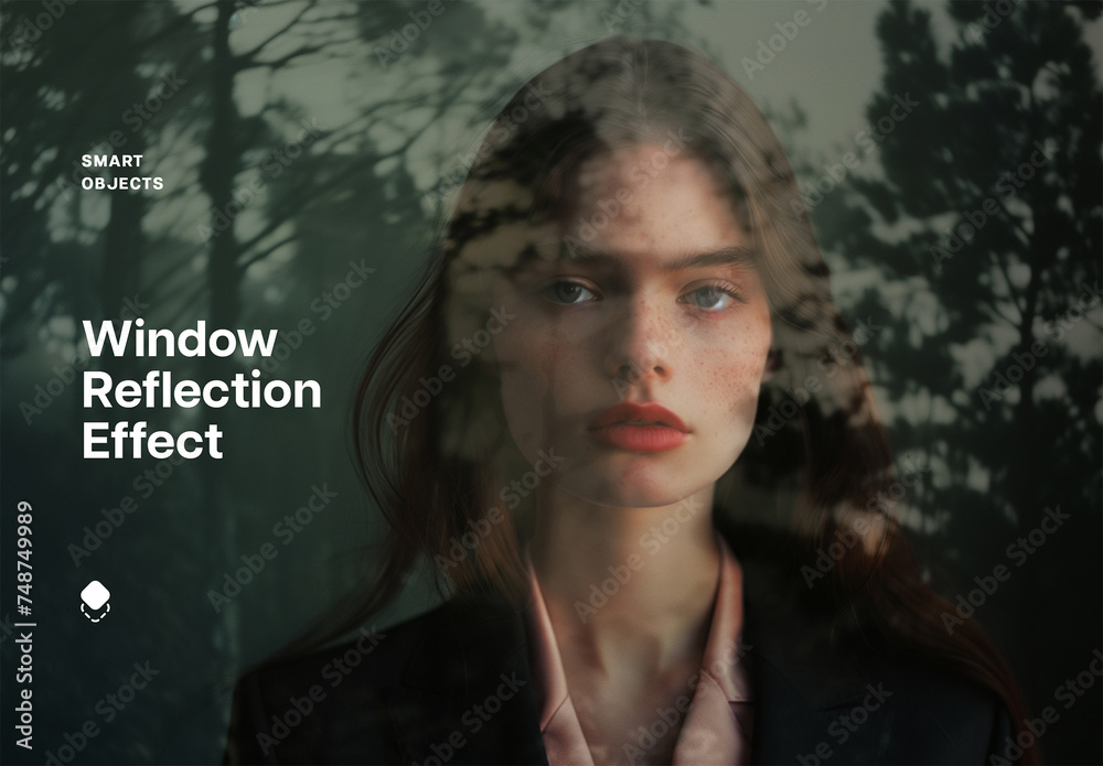 Twilight Window Reflection Photo Effect Mockup With Generative AI ...