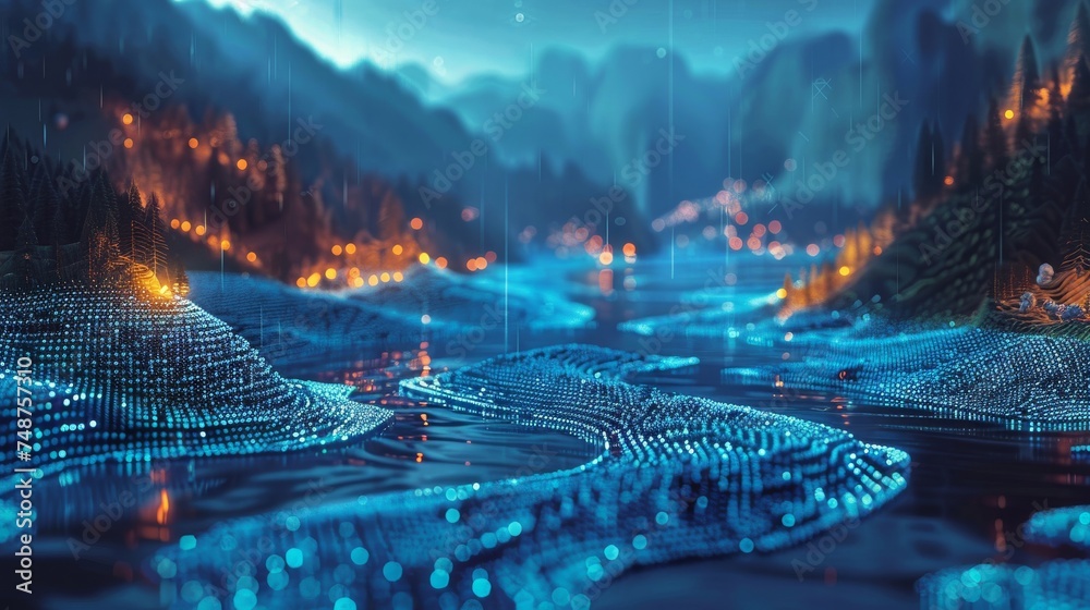 Blockchain Data Flow: Data streaming through a blockchain, visualized ...