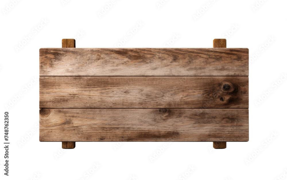 A plain wooden sign is displayed against a stark white background. The ...