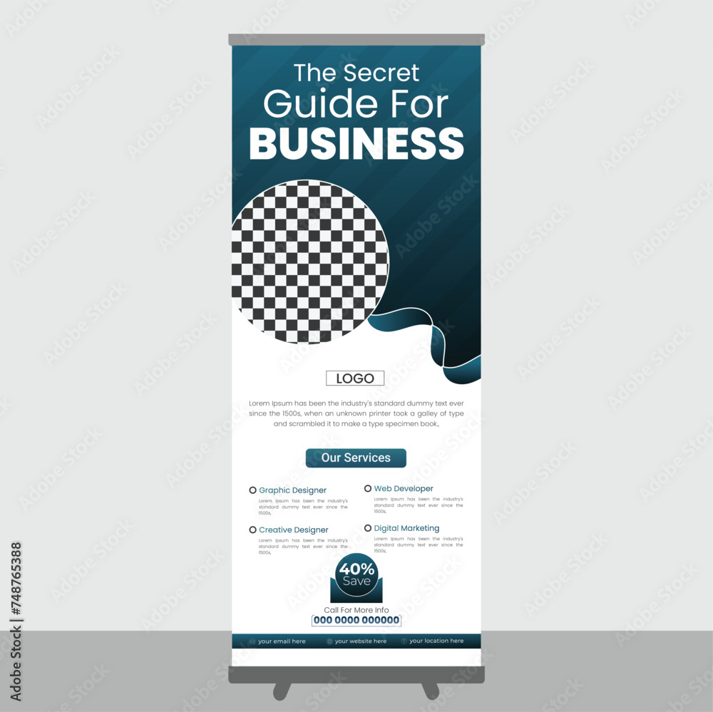 Simple Business Standee banner Design Stock Vector | Adobe Stock