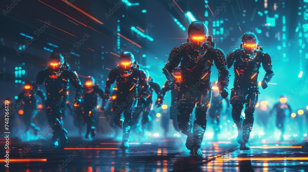 Cybersecurity Warriors: Illustrations of cybersecurity experts as ...