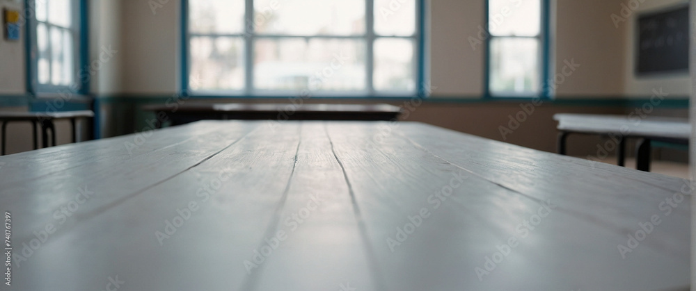 Modern empty table in bokeh game room interior background. for display ...