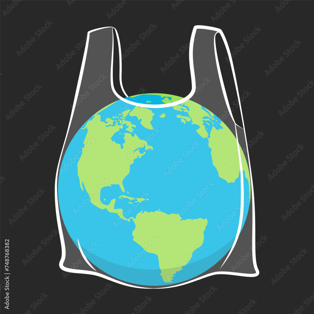 Ecological concept of getting rid of plastic bags, planet earth is ...