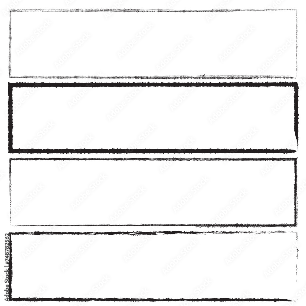 Chalk rectangle and oval frames set. Hand drawn pencil square and ...