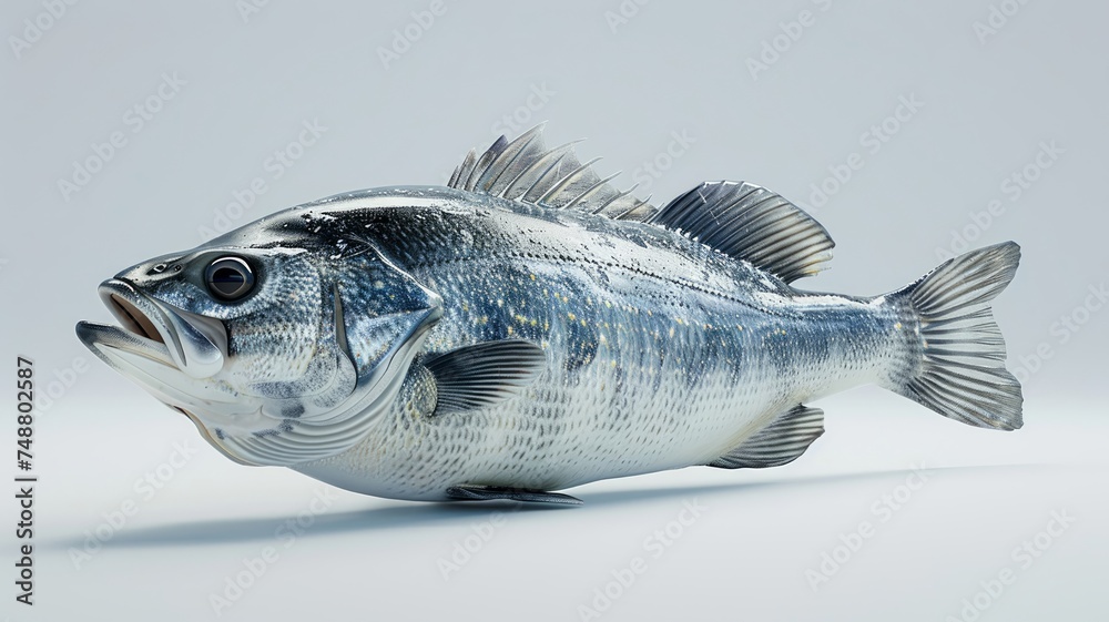 Hyper-realistic sea bass with detailed textures and a life-like ...
