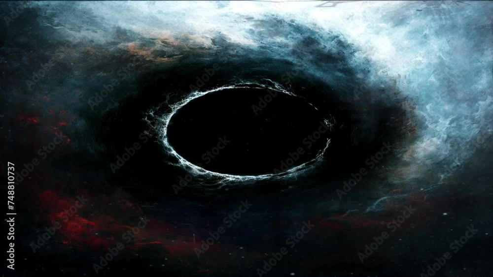 A mesmerizing black hole floating in space with a circle of glowing ...