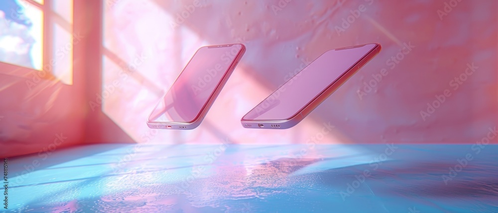 Modern Electronic devices in isometry. A 3D smartphone with the camera ...