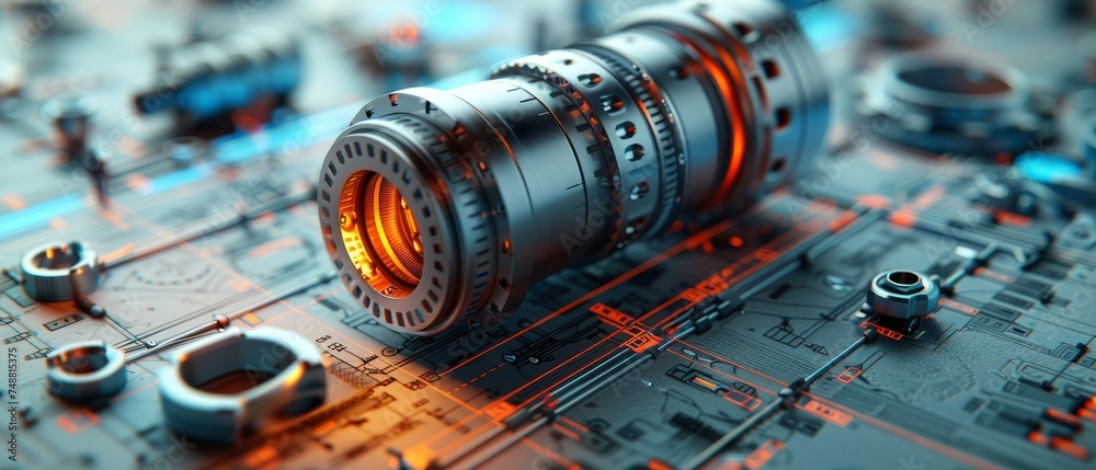 An abstract 3D model is developed in the CAD system interface. Parts ...