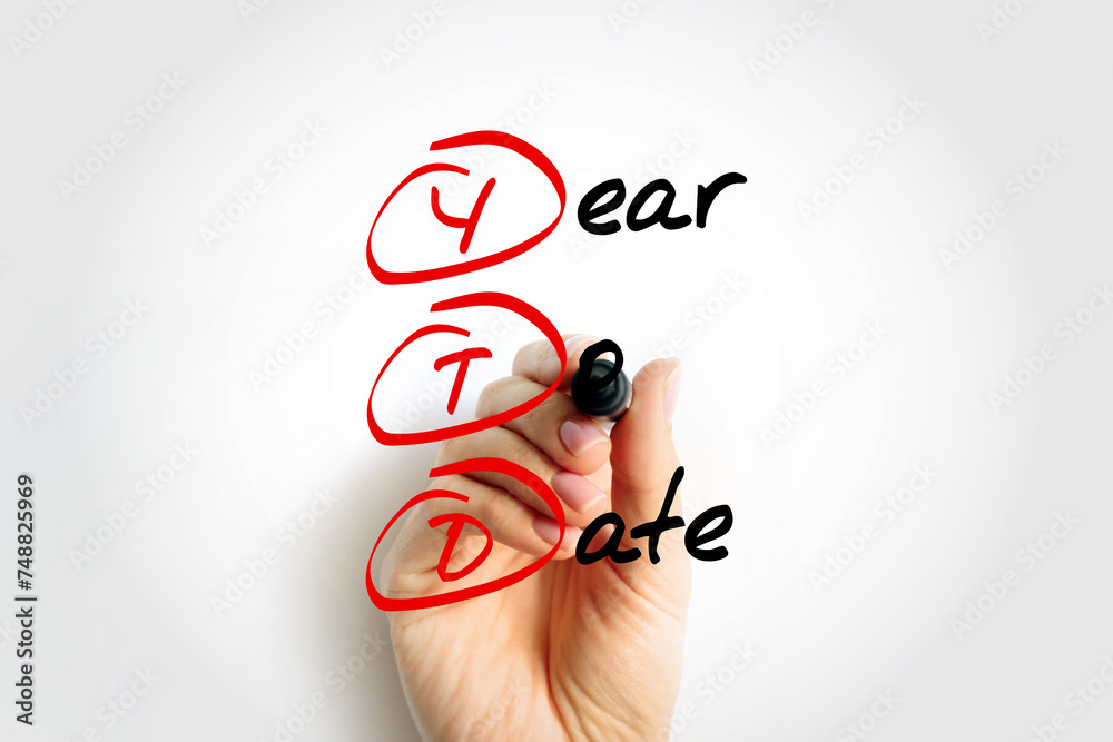YTD Year To Date - period of time beginning the first day of the ...
