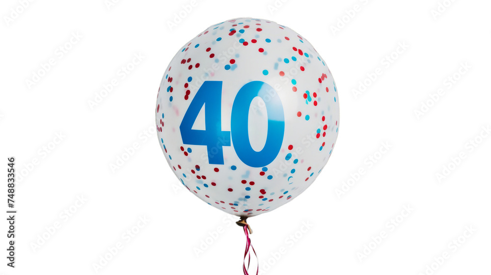 Birthday balloon with the number 40. 40th anniversary. Image without ...