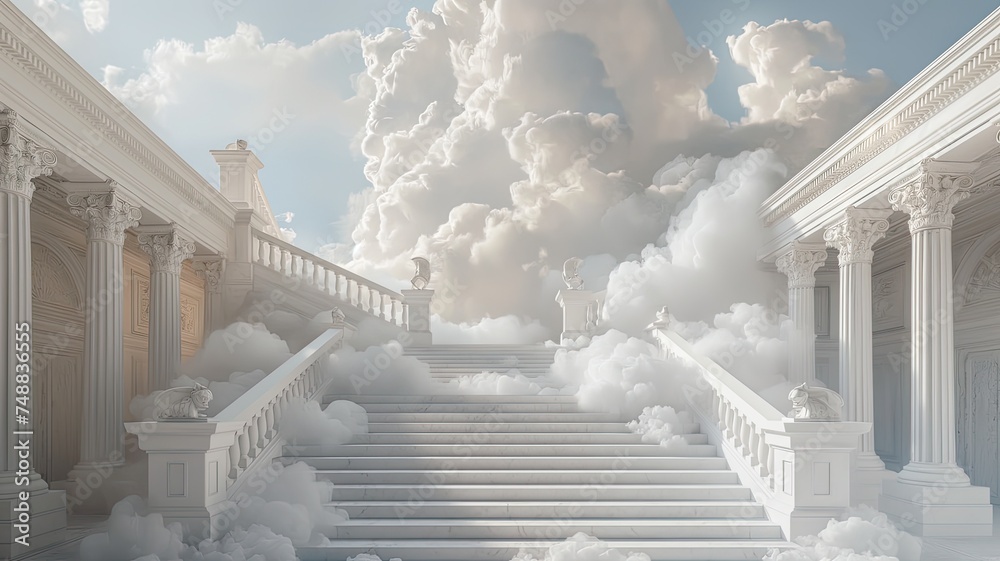 heaven in the clouds, a heavenly scene where soft, billowing clouds ...
