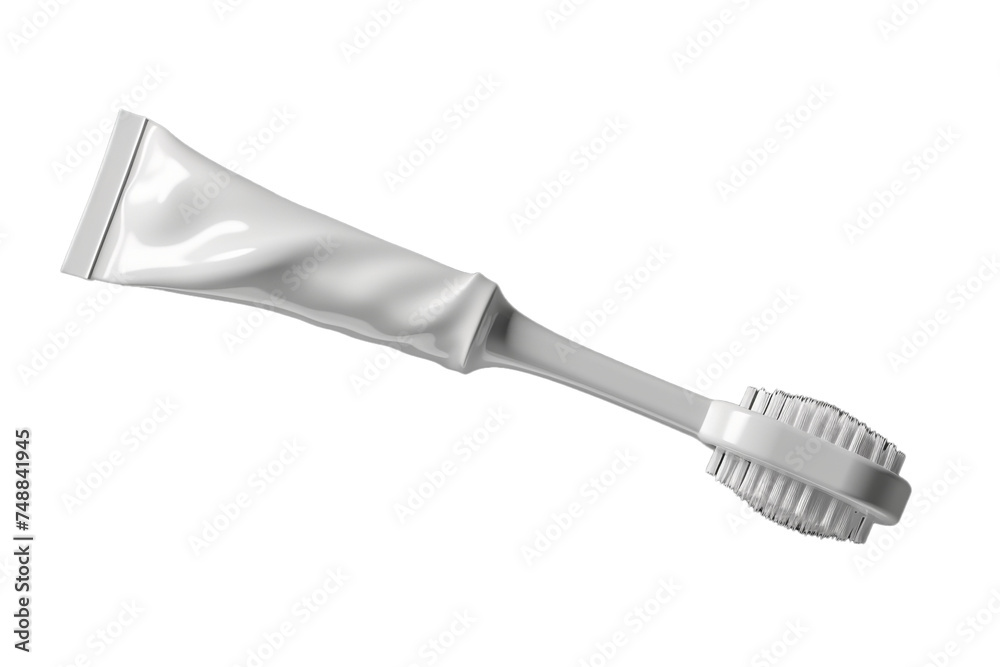 Close-up mockup of an empty toothpaste tube isolated on transparent ...