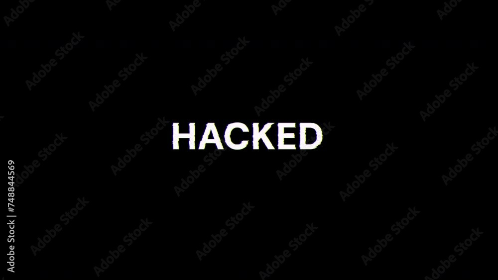 Hacked text with screen effects of technological failures. Spectacular ...