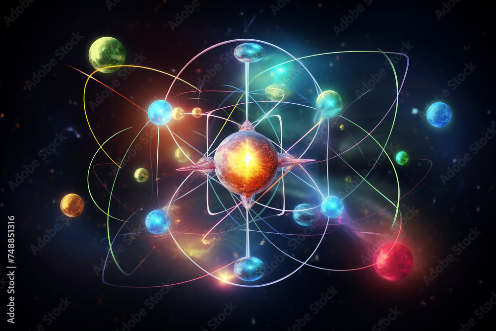 atomic nucleus, electrons, neutrons, protons, neon, irradiation science ...